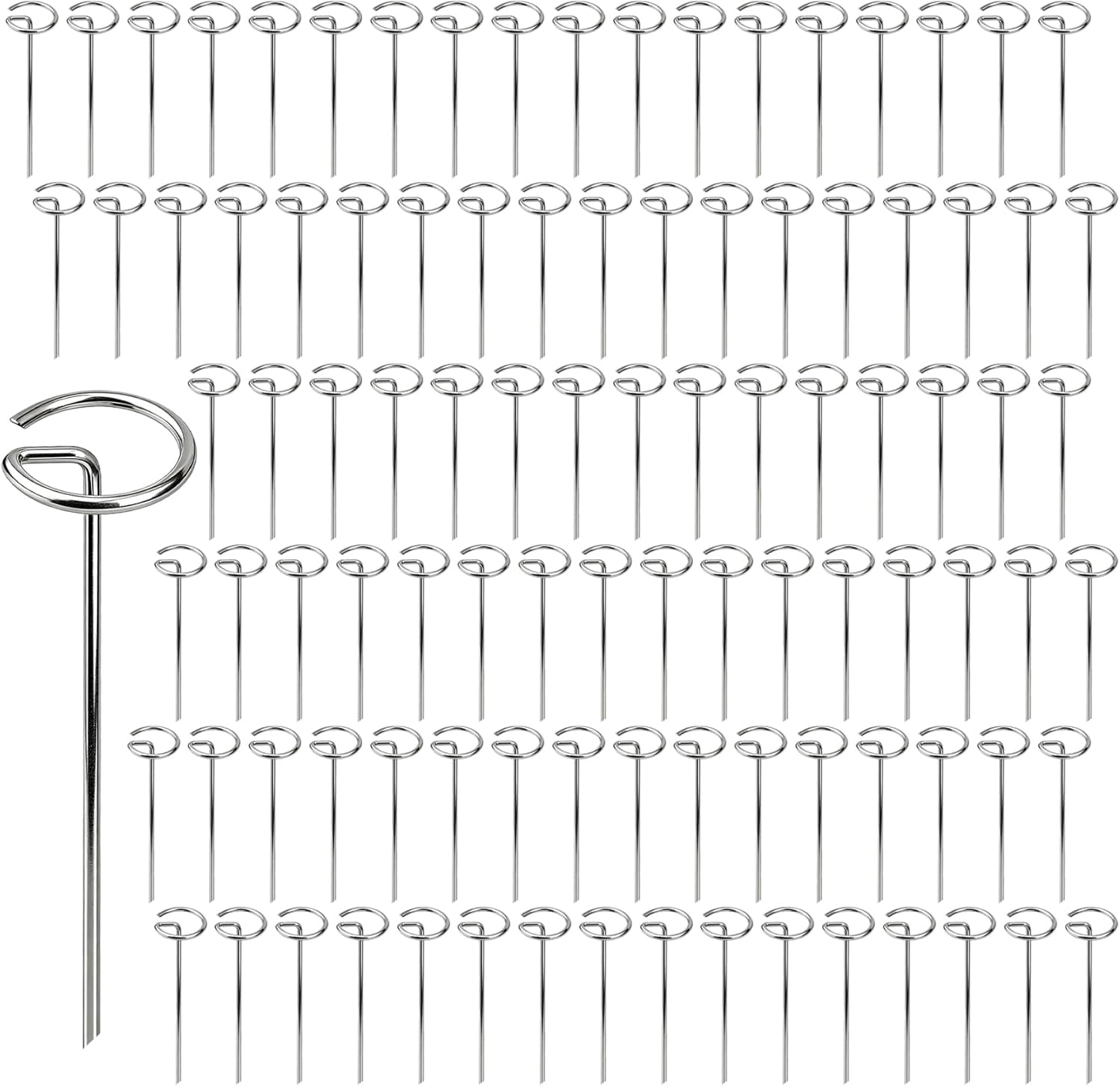 100 Pack Landscape Staples 8 Gauge 6 Inch Galvanized Garden Stakes SOD ...