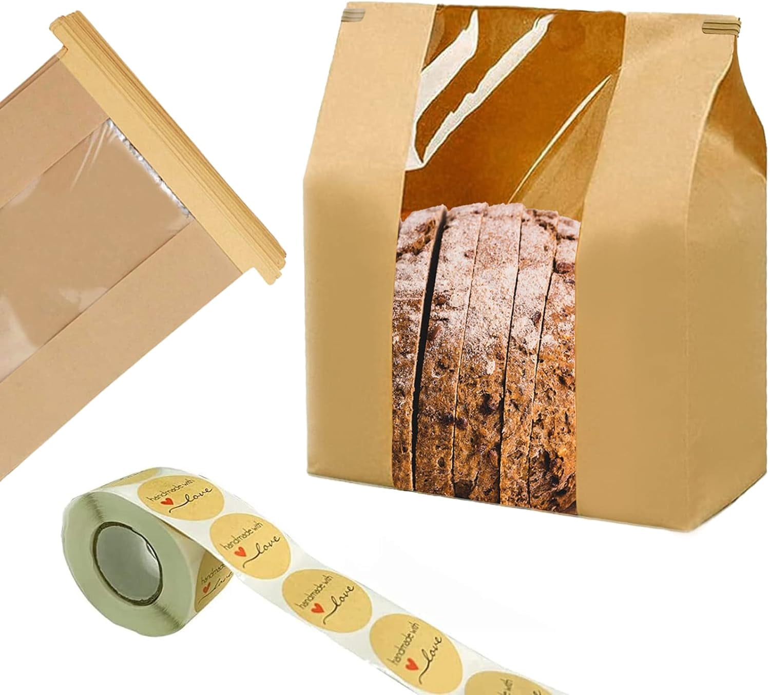 100 Pack Large Paper Bread Bags for Homemade Bread Sourdough Bags 14" x ...