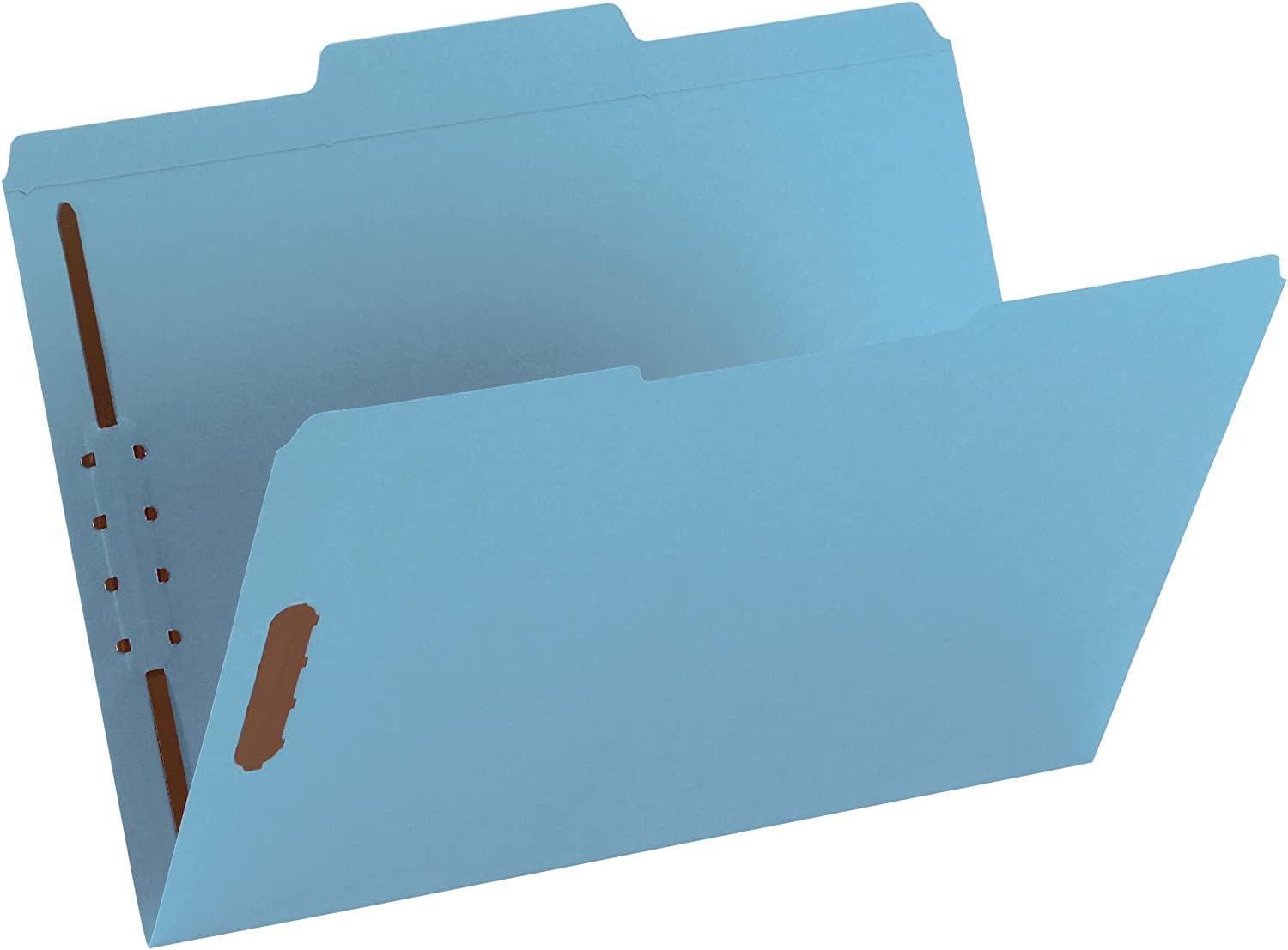 100-Pack Letter Size File Folders - Blue End Tab with Fasteners ...