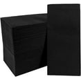 100 Pack Linen-Feel Black Napkins Disposable Guest Paper Napkins Hand ...