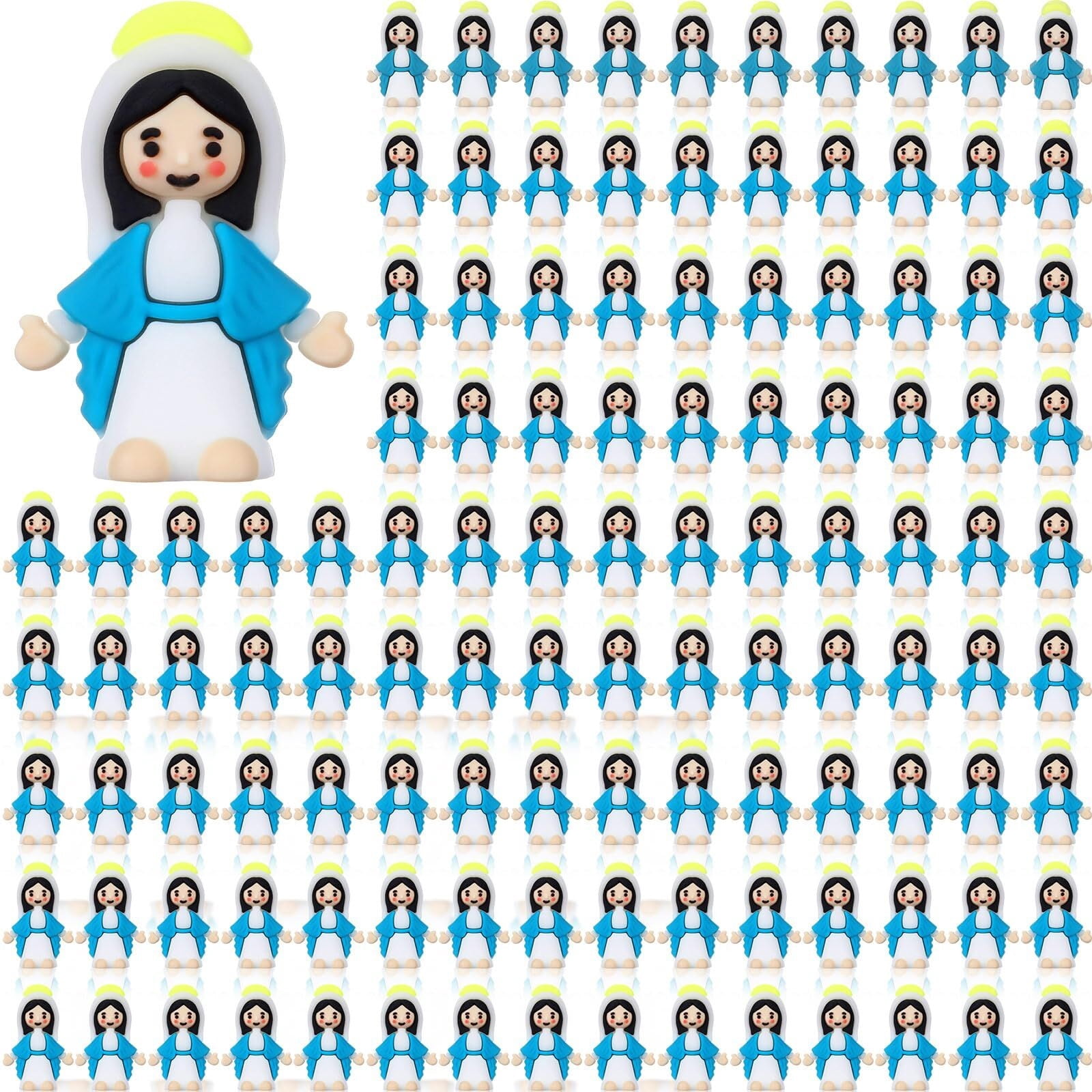 100 Pack Little Virgin Mary Figurines Bulk Mini Virgin Mary Doll Easter ...