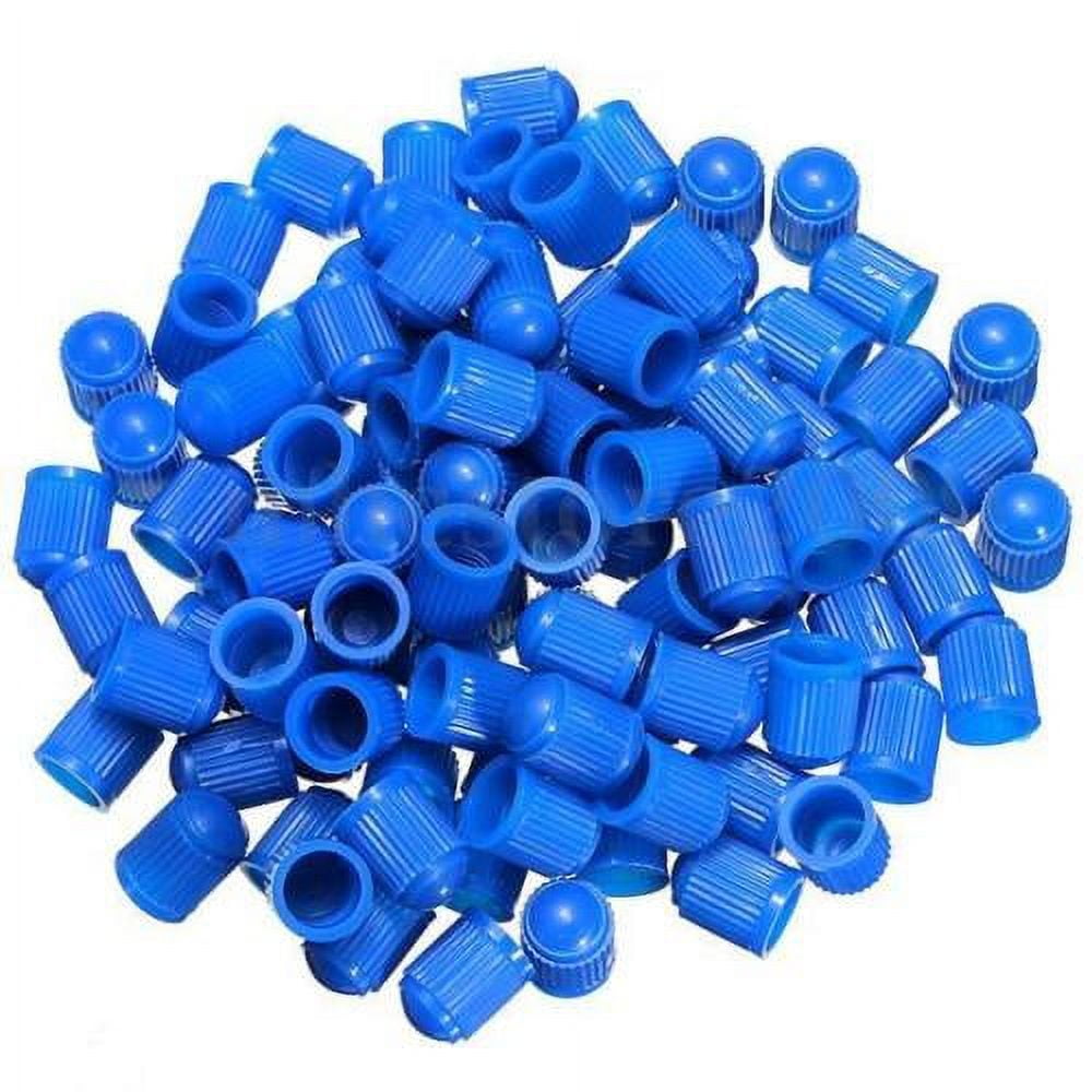 100-Pack Lot Blue Plastic Valve Stem Caps Covers Wheel Tire Air Car ...