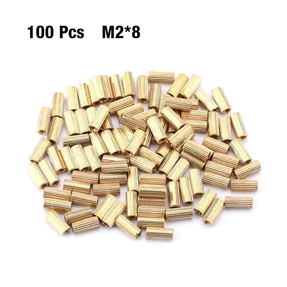 100-Pack M2 Brass Female-Female Standoffs for Computer Motherboard ...