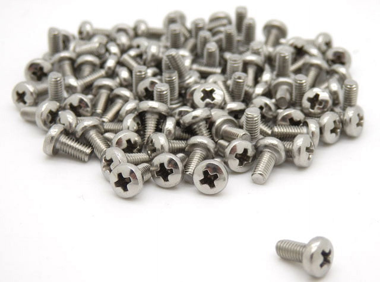 100 Pack M3 x 6 Metric Phillips Pan Machine Screw Zinc DIN 7985A ...
