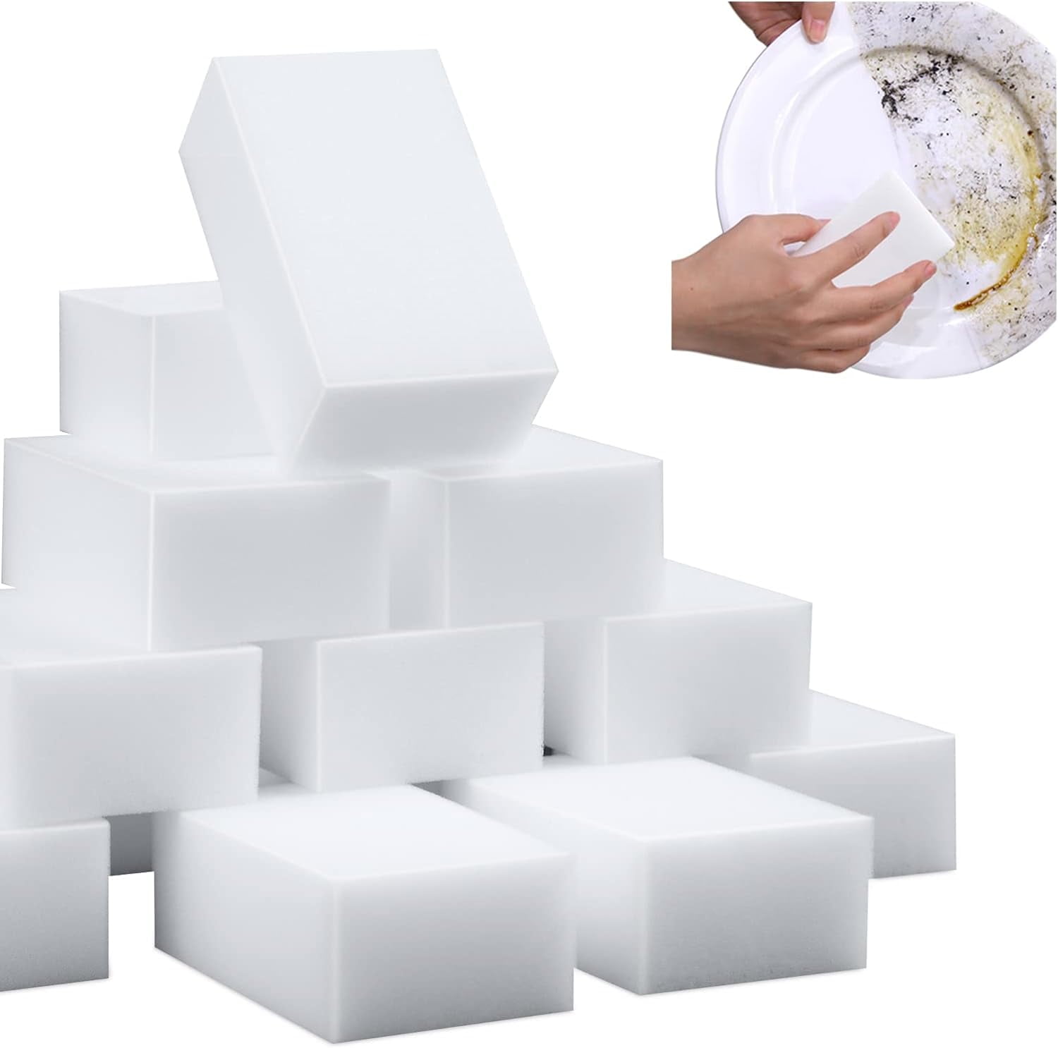 100 Pack Magic Sponge Eraser Extra Thick and Long Lasting Melamine ...