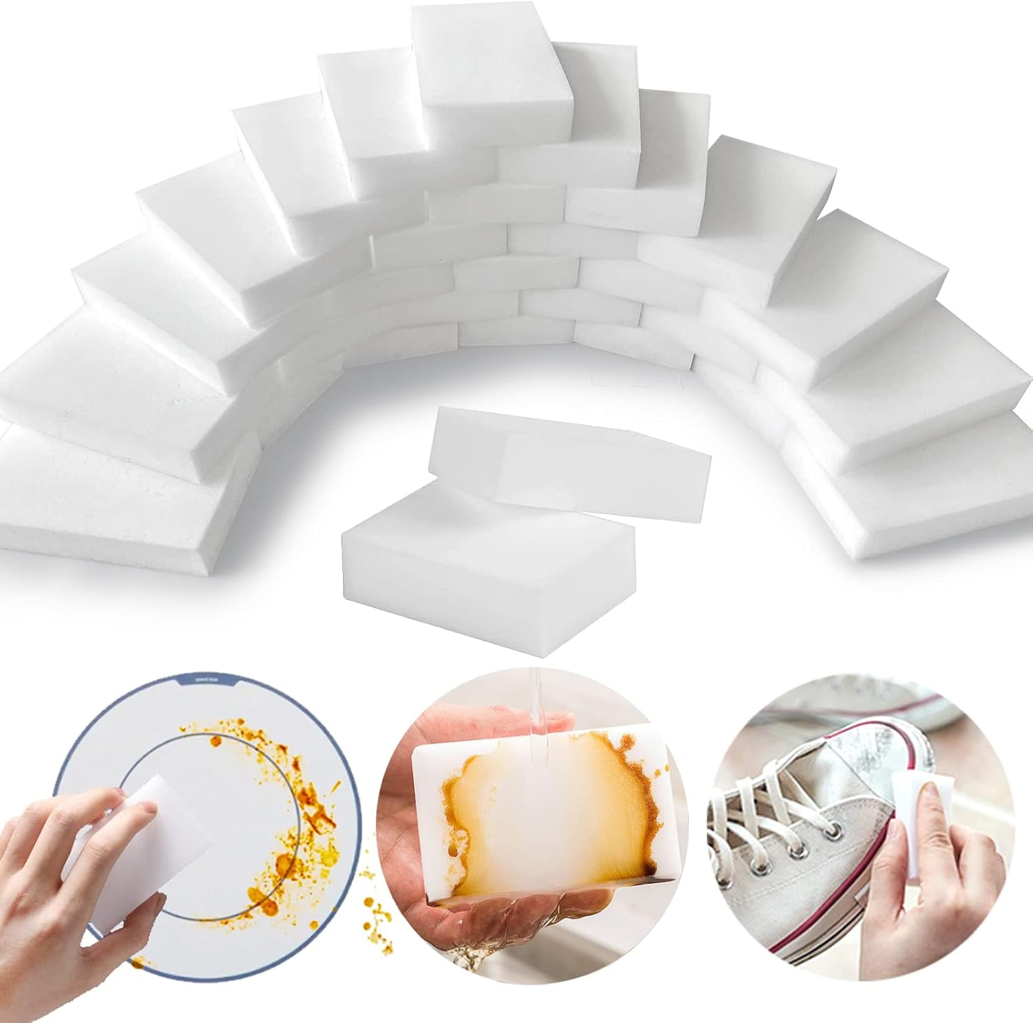100 Pack Magic Sponges Eraser, Multi-Functional Household Cleaning ...
