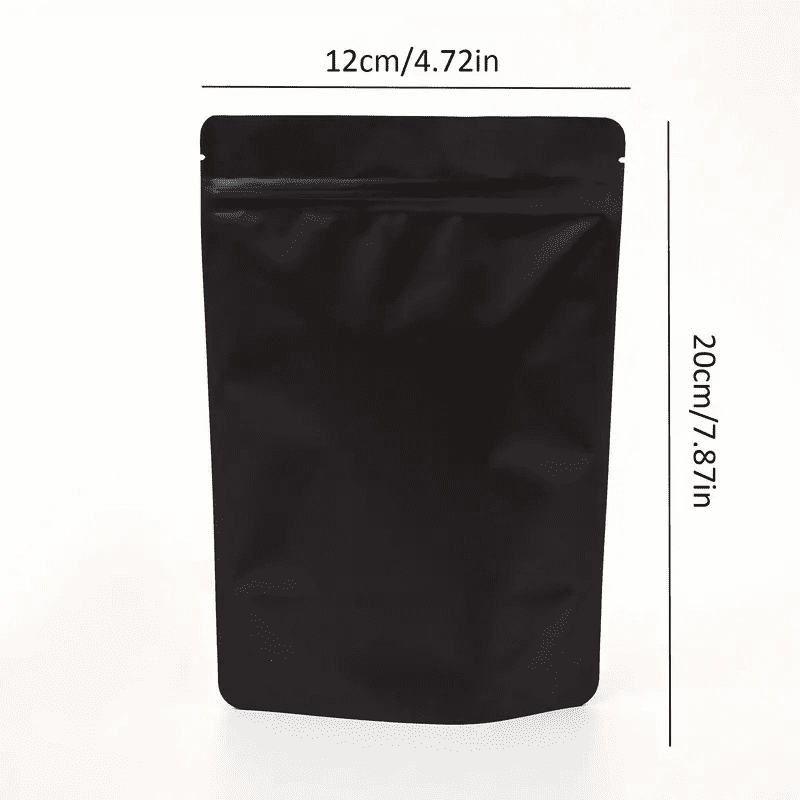 100 Pack Matte Black Smell Proof Zip Lock Bags - Airtight, Resealable ...