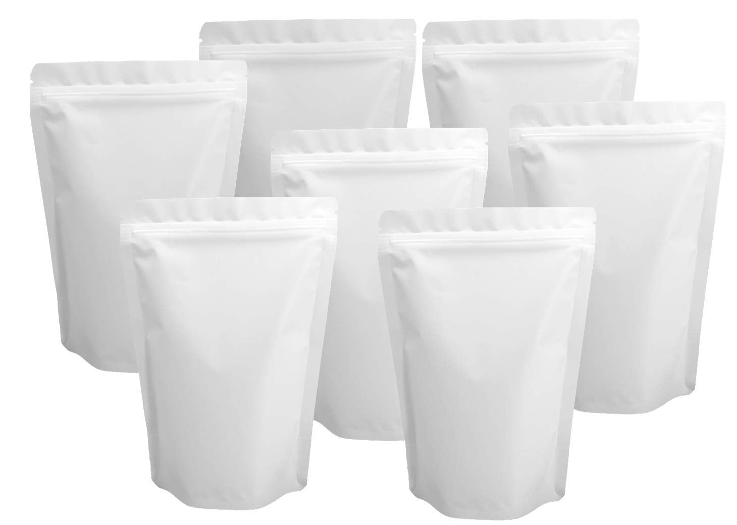 100 Pack Matte White Mylar Stand Up Bags - 3.35x5.1 Inches Smell Proof ...