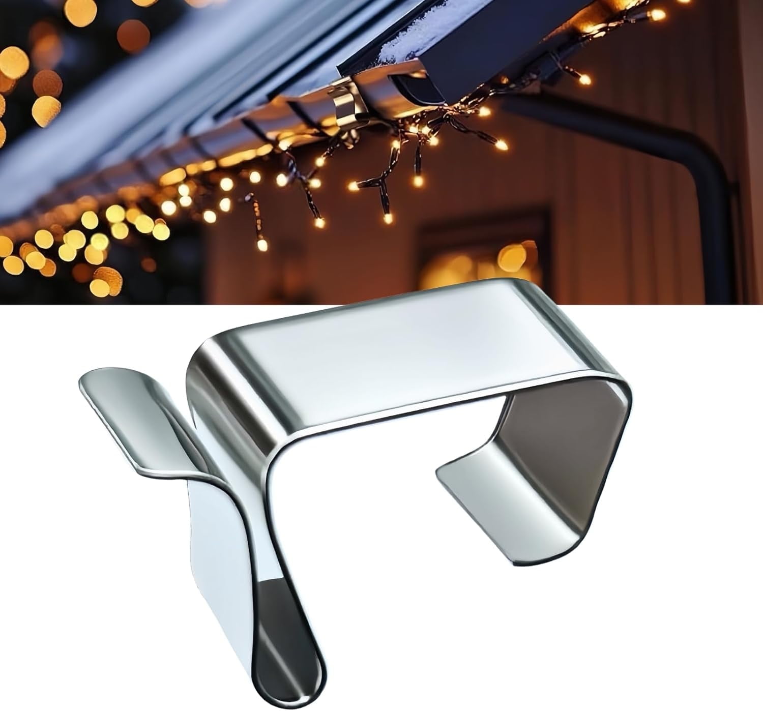 100 Pack Large Metal Gutter Clips (0.55×0.82") - Rust-Resistant Outdoor ...