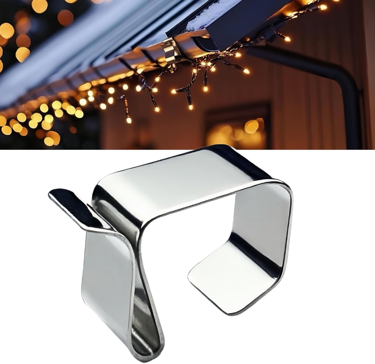 100-Pack Metal Gutter Clips – Weatherproof Outdoor Light Hooks for ...