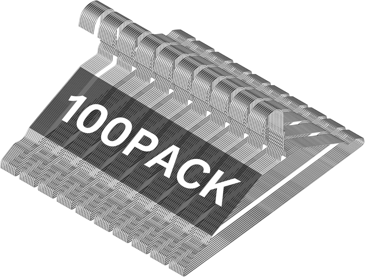 100 Pack Metal Wire Hangers with Non Slip Notch - 16 Inch Slim Space ...