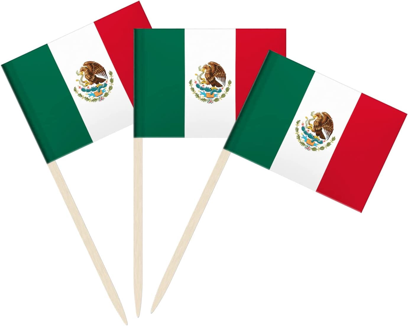 100 Pack Mexico Flag Mexican Toothpick Flags, Cocktail Picks Mini Stick ...