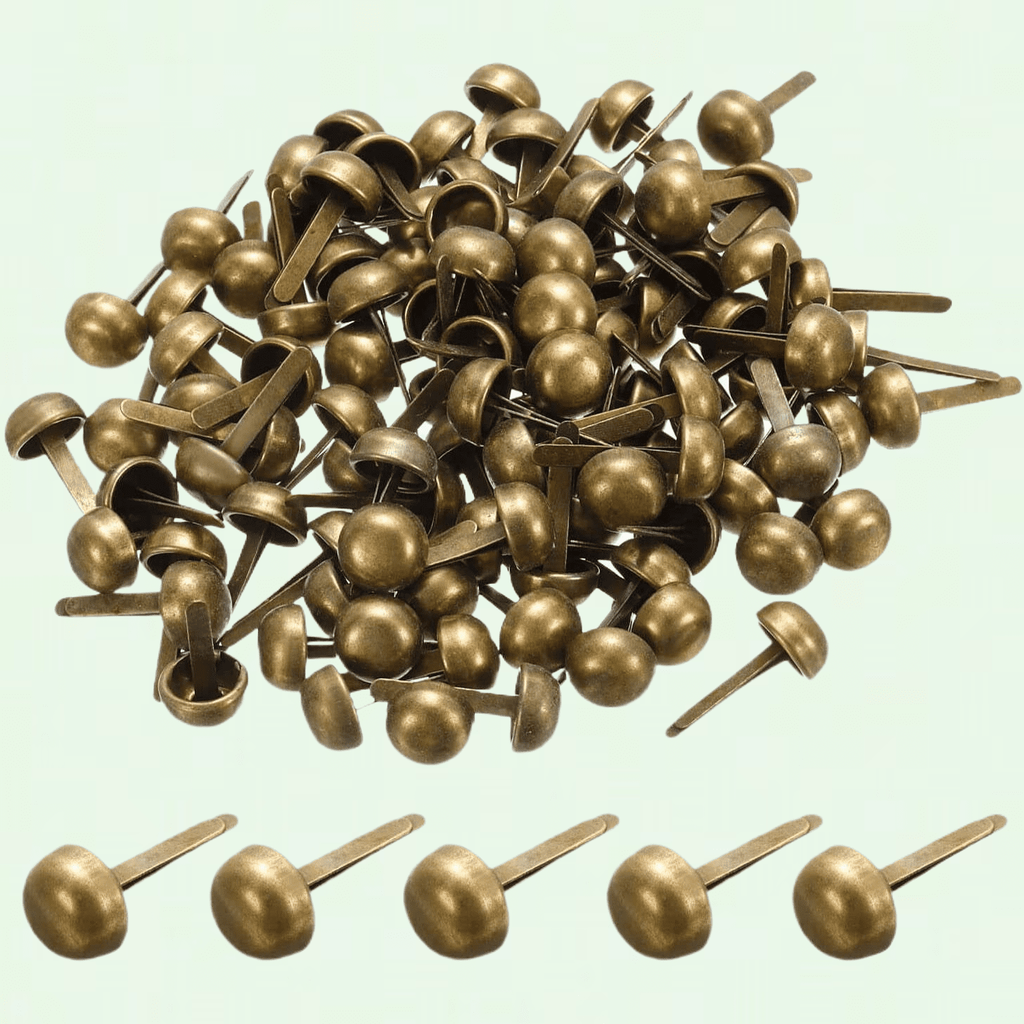 100 Pack Mini Brads Paper Fasteners, 8x16mm, Bronze Tone, Crafts DIY ...