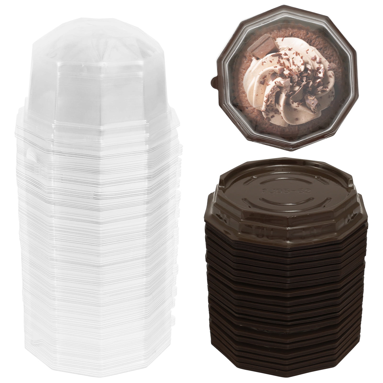 100 Pack Mini Bundt Cake Containers Package, Clear Plastic Miniature ...
