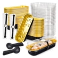 100 Pack Mini Cheesecake Pans, 6.8oz Rectangular Aluminum Foil Baking ...