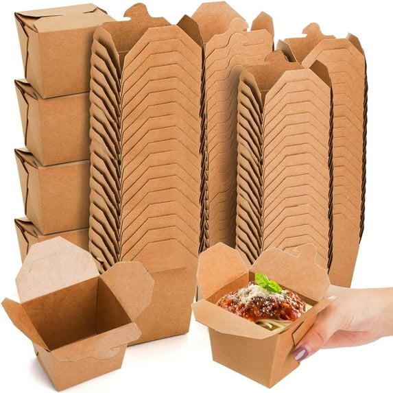 100 Pack Mini Chinese Take Out Boxes, 8 OZ Kraft Paperboard Food ...