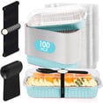 100 Pack Mini Disposable Aluminum Foil Cake Pans with Lids and Spoons ...