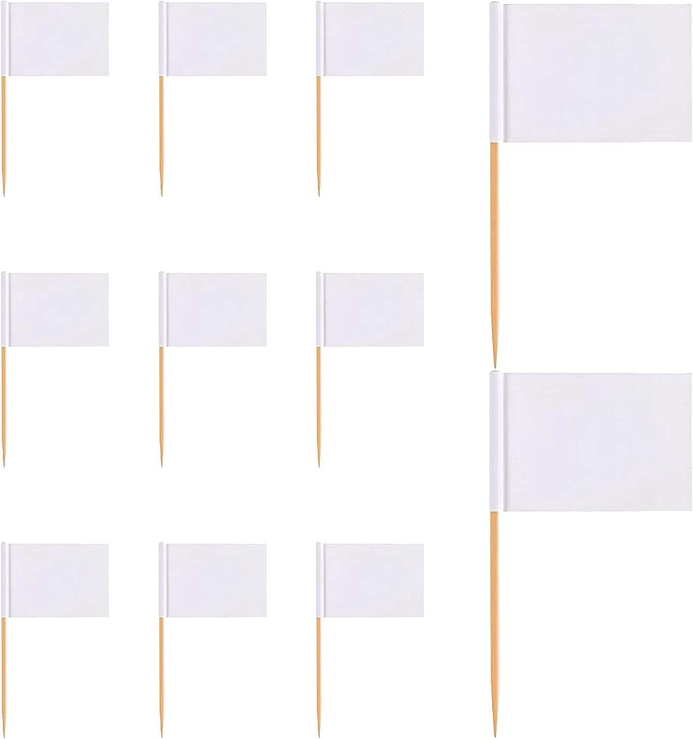 100 Pack Mini Food Labels Flag DIY Blank Toothpick Food Flag Cupcake ...