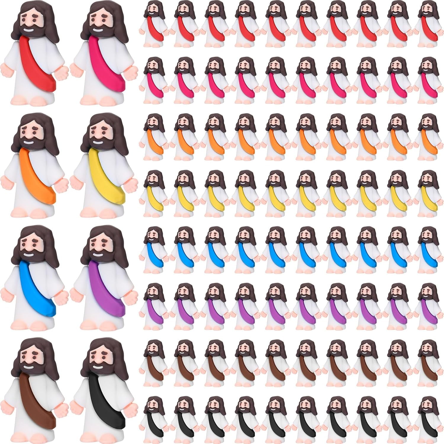 100 Pack Mini Jesus Figurines Bulk Little Jesus Figures Toys Religious ...