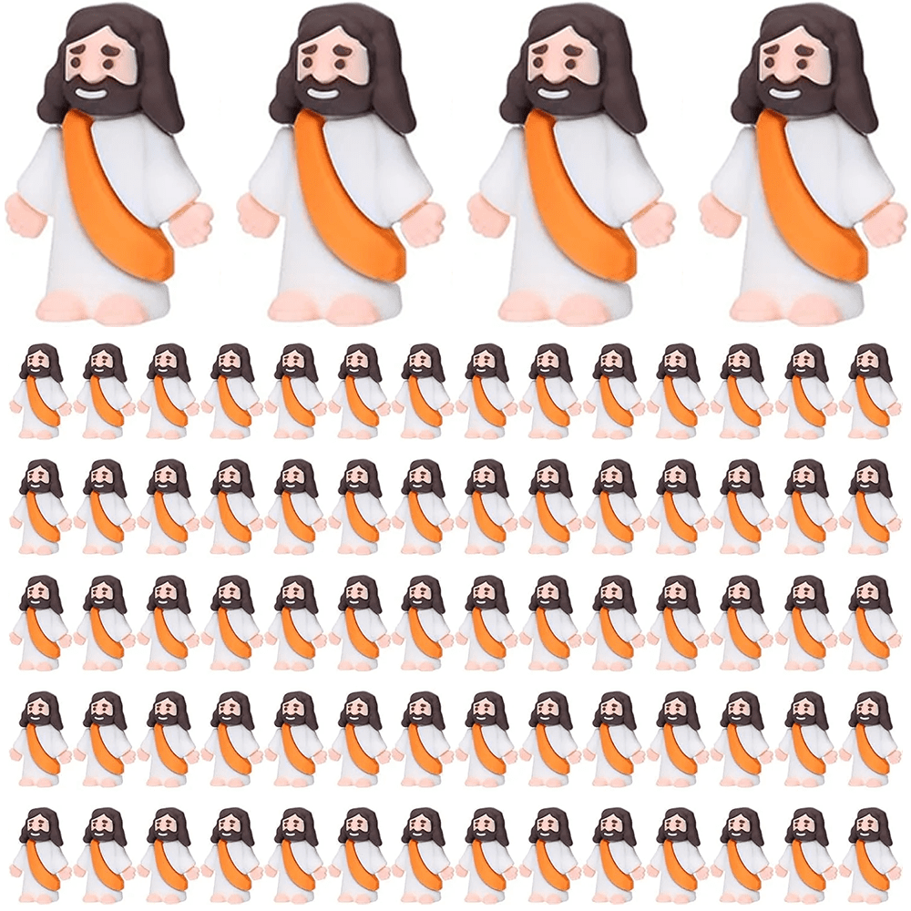 100 Pack Mini Jesus Figurines Bulk Little Jesus Figures Toys Religious ...