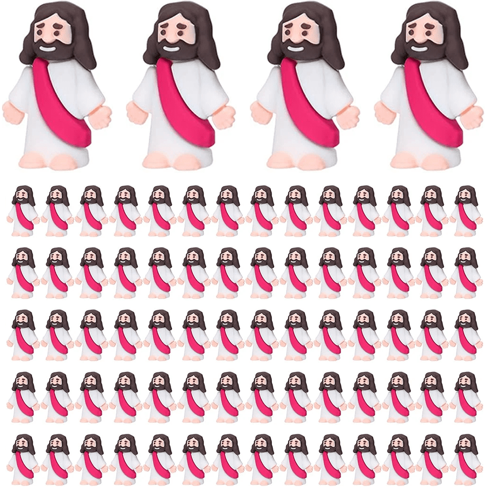 100 Pack Mini Jesus Figurines Bulk Little Jesus Figures Toys Religious ...
