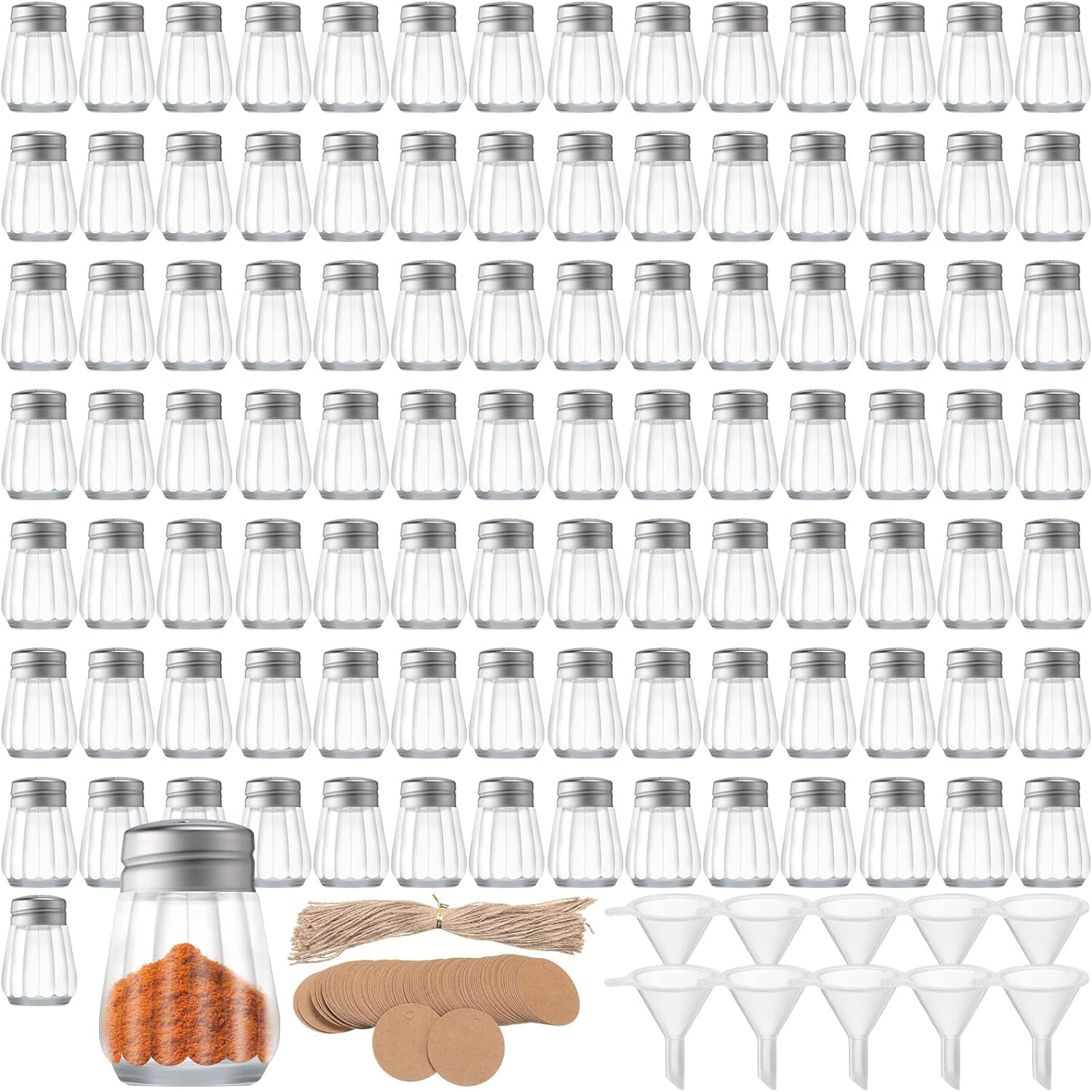 100 Pack Mini Salt and Pepper Shakers Bulk Glass Salt and Pepper ...