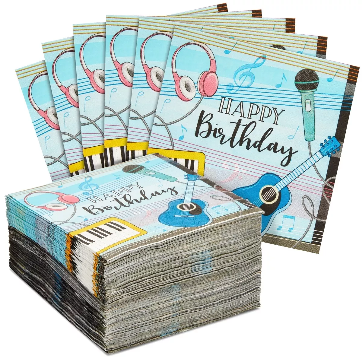 100 Pack Music Notes Party Napkins for Music Themed Party Decorations ...