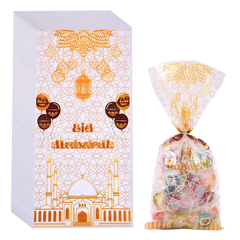 100 Pack Muslim Ramadan Candy Goodies Bags Eid Mubarak Party Favor Bags ...