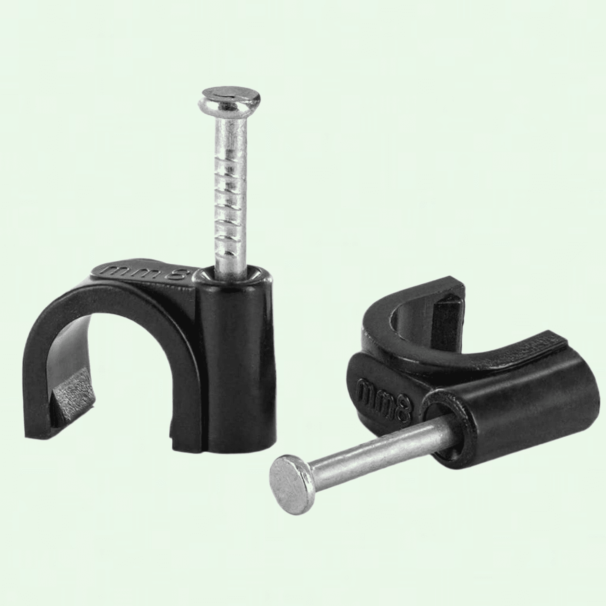 100-Pack Nail in Cable Clips Black, 8mm, Cord Organizer Cable Straps ...