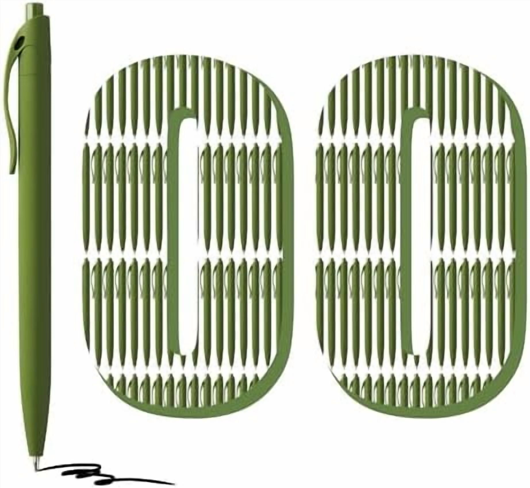 100 Pack No Bleed Sage Green Barrel Click Pens, Wholesale Retractable ...