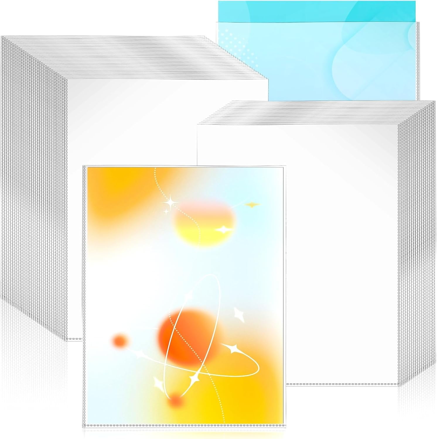 100 Pack No Holes Sheet Protectors,8.5" x 11", Letter Size Heavy Duty ...