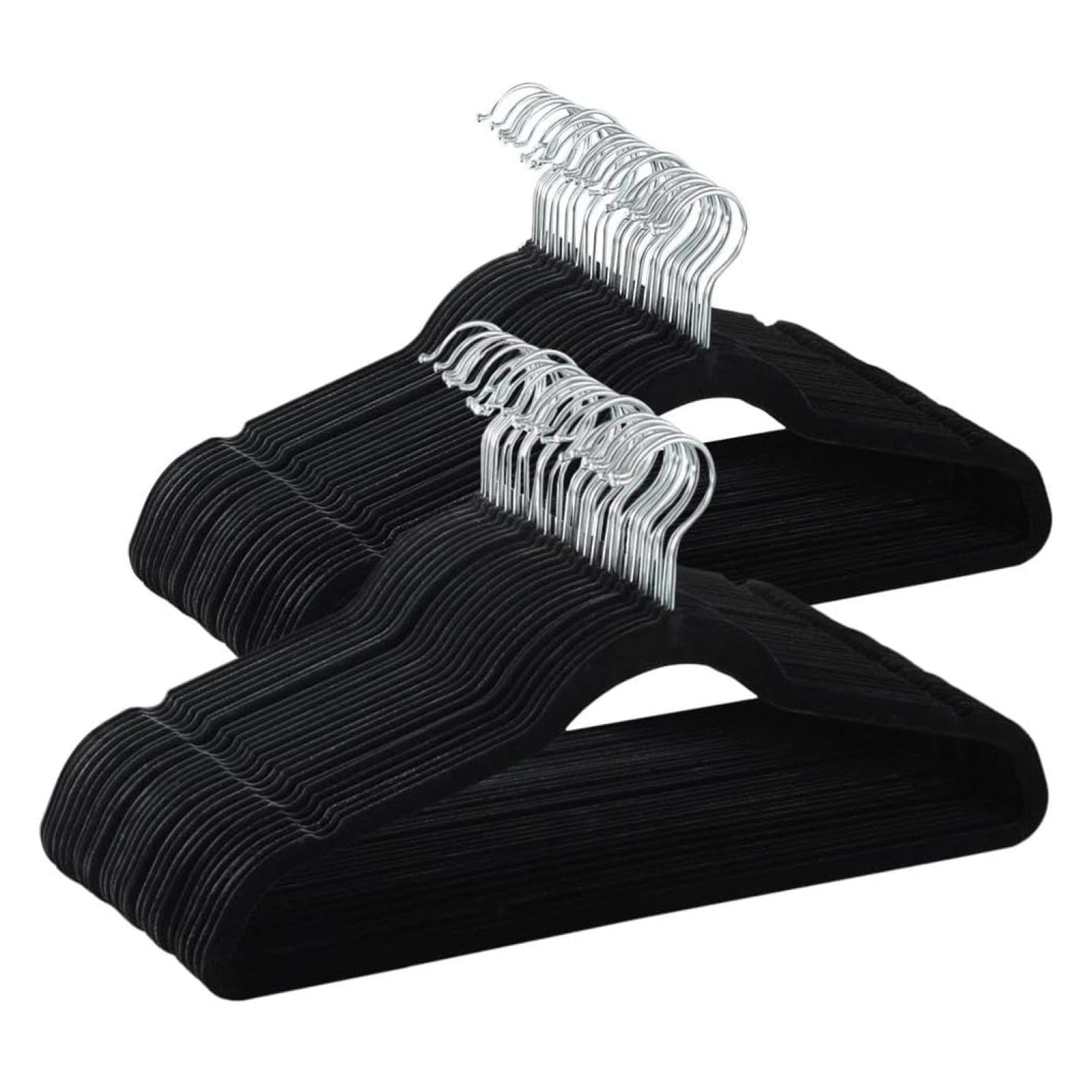 100 Pack Non Slip Velvet Hangers Heavy Duty Flocked Coat Suit Hangers ...