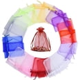 100 Pack Organza Bags 4x5'' Drawstring Chiffon Jewelry Bag Pouch ...