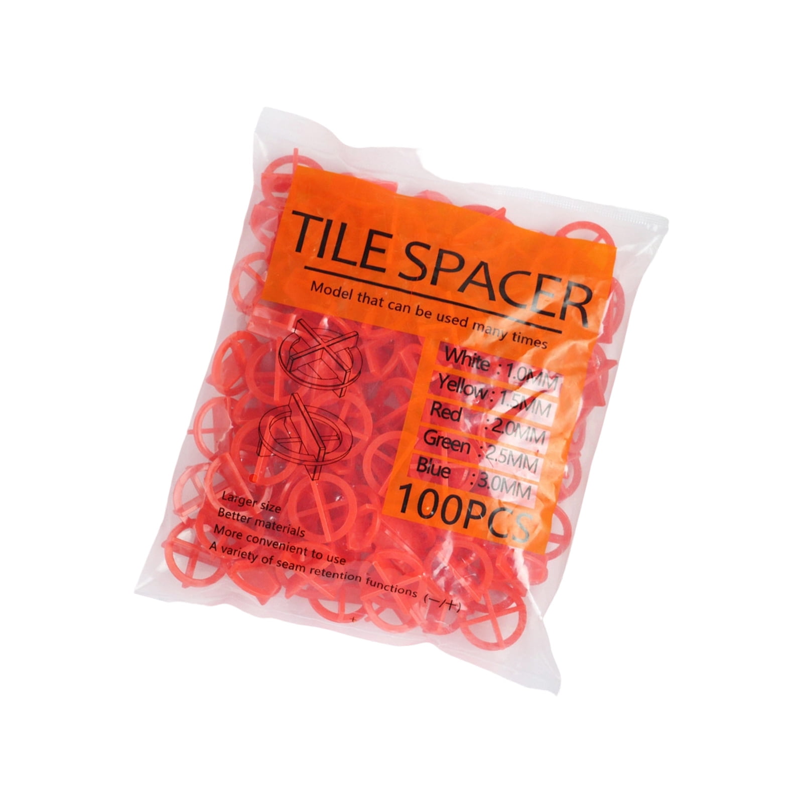 100-Pack PP Spacers for Wall and Floor Installation, Available in 1mm ...