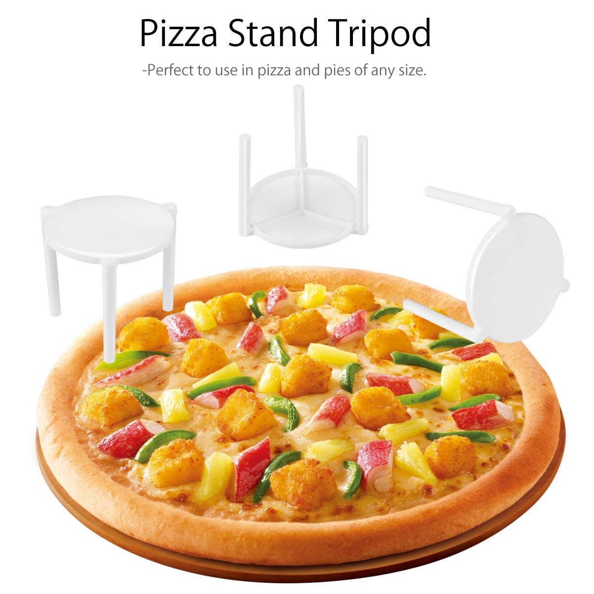 TOYMYTOY Pizza Holder Stand PP Material Tripod Shape White 100Set 1.8x1 ...