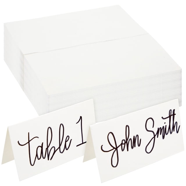 100 Pack Tent Dinner Tags - Blank Cards for Weddings, Showers, Banquets ...