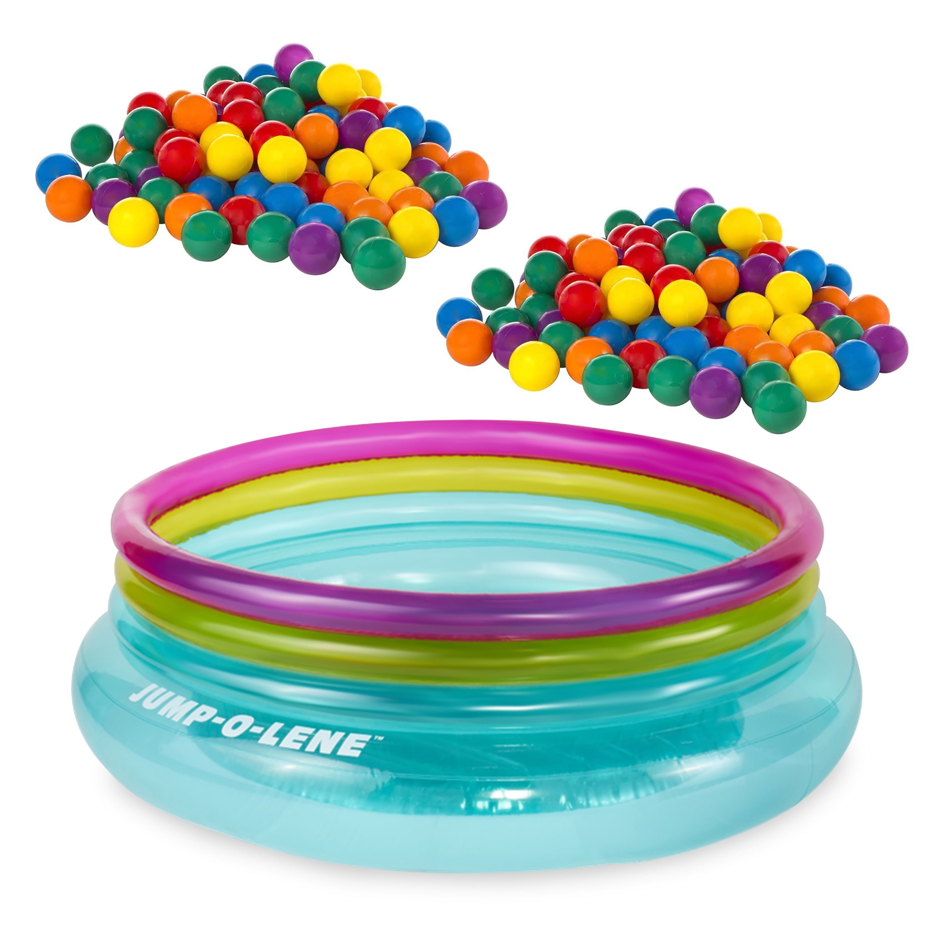 100-Pack Plastic Ballz (2 Pack) Bundled w/ Inflatable Jump-O-Lene Ring ...