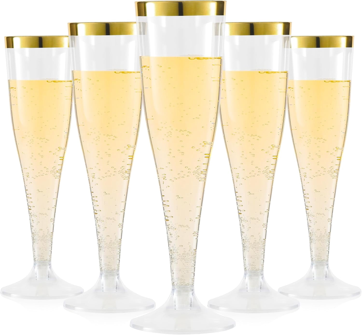 100 Pack Plastic Champagne Flutes 4.5 Oz Disposable Plastic Champagne ...