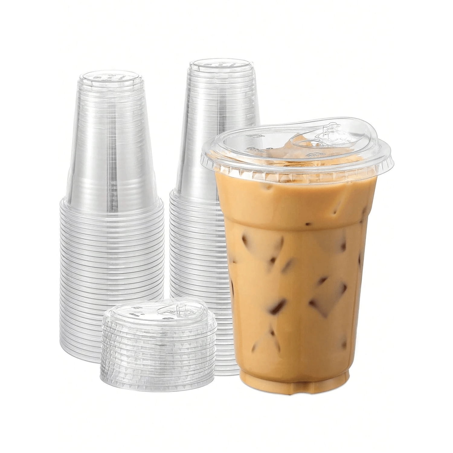 100 Pack Plastic Cups - [16 Oz, 12 Oz Plastic Cups With Lids ...