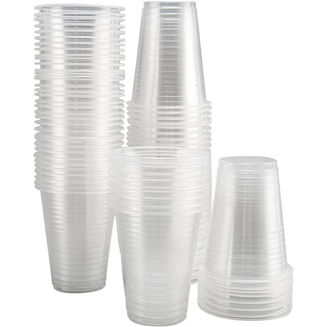 100 Pack Plastic Cups, Plastic Cups, Disposable Plastic Cups Clear ...
