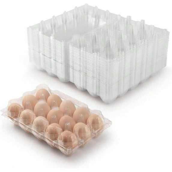 100 Pack Plastic Egg Cartons Cheap Bulk,1 Dozen Clear Empty Egg Cartons ...