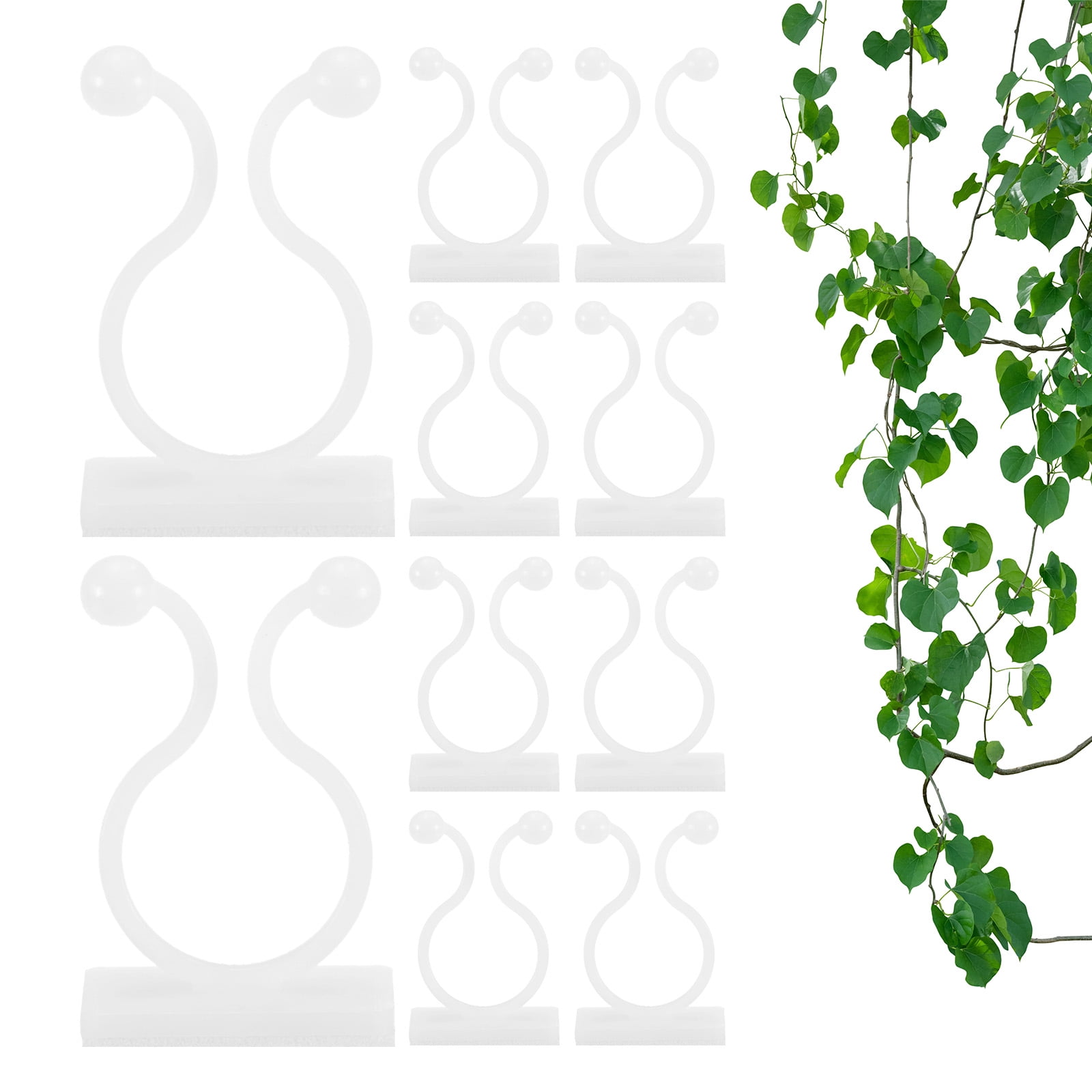 100-Pack Plastic Plant Wall Clips, 17mm/0.67Inch Self-Adhesive Plant ...