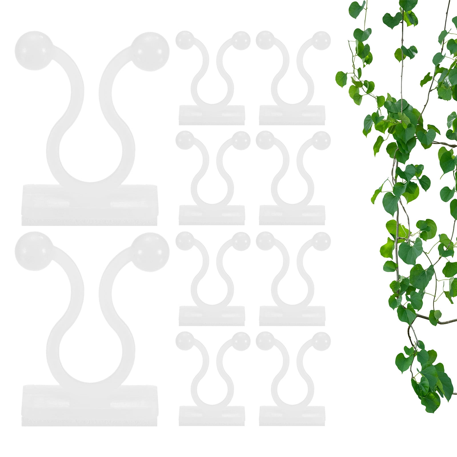 100-Pack Plastic Plant Wall Clips, 8.1mm/0.32Inch Self-Adhesive Plant ...