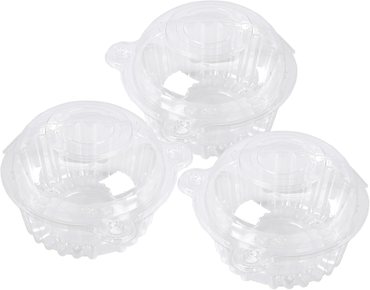 100 Pack Plastic Single Individual Cupcake Muffin Dome Holders Cases ...