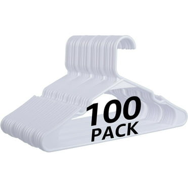 Mainstays Plastic Notched Adult Hangers for Any Clothing Type, Arctic ...