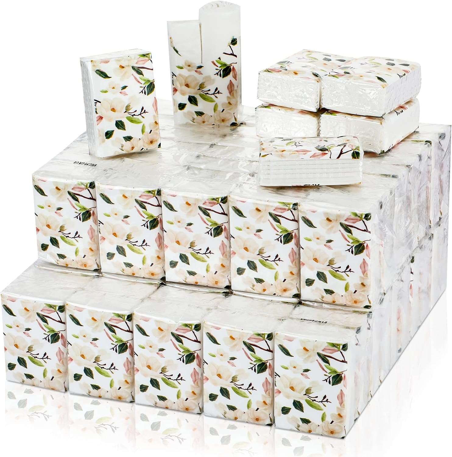100 Pack Pocket Packs Facial Tissues 3 Ply Travel Small Pocket ...