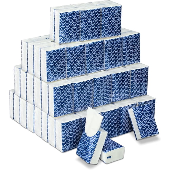 100 Pack Pocket Tissues Travel Packs Bulk 1000 Sheet Mini 3 Ply Small ...