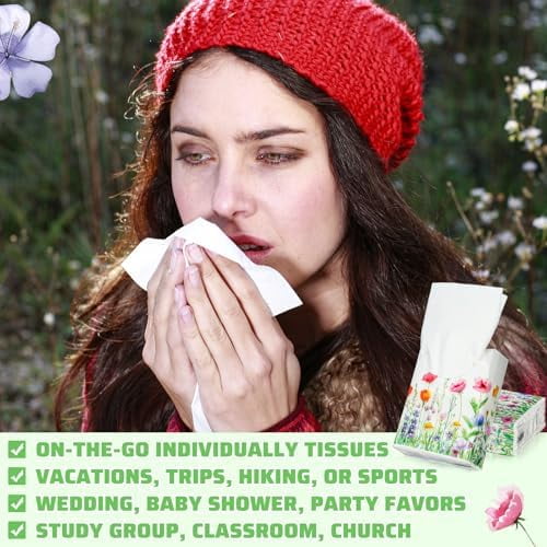 100 Pack Pocket Tissues Travel Packs Bulk 1000 Sheet Mini Tissues Bulk ...