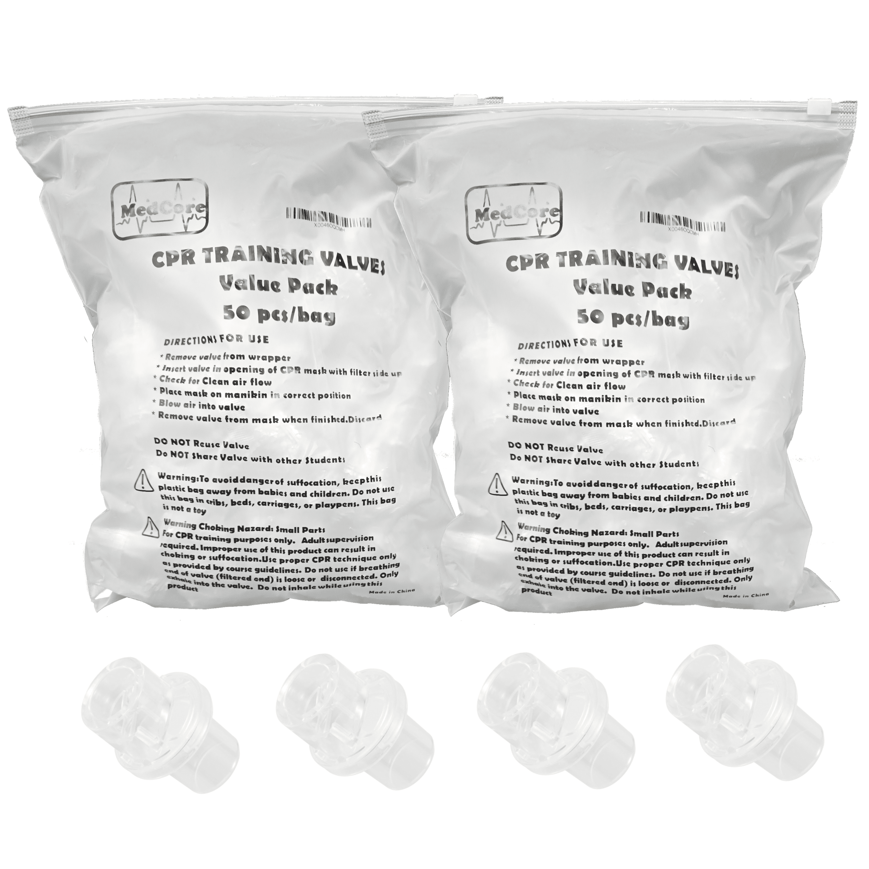 100 Pack - Practice CPR Training Valves - Fits All Adult Child and ...