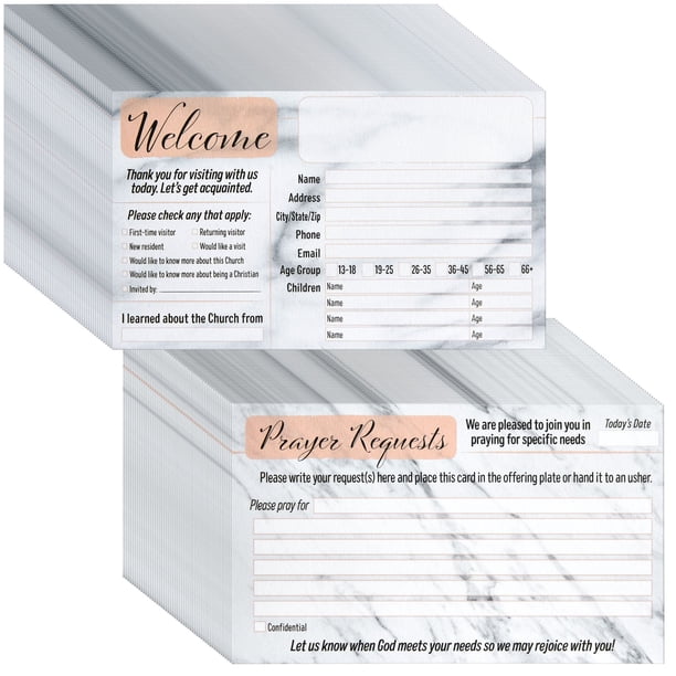 100 Pack Prayer Request and Welcome Cards for Church Visitors, Double ...